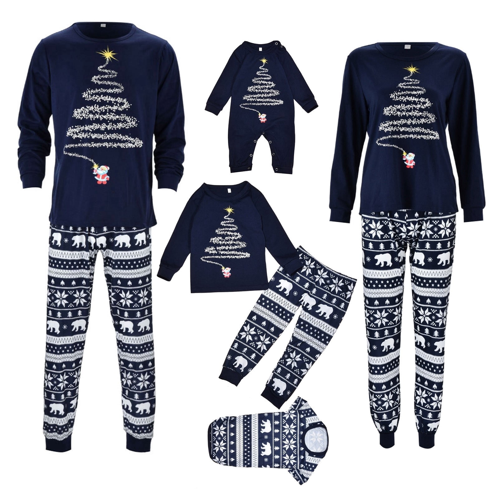 Christmas Matching Family Pajamas Christmas Letter Printed Blouse Tops ...