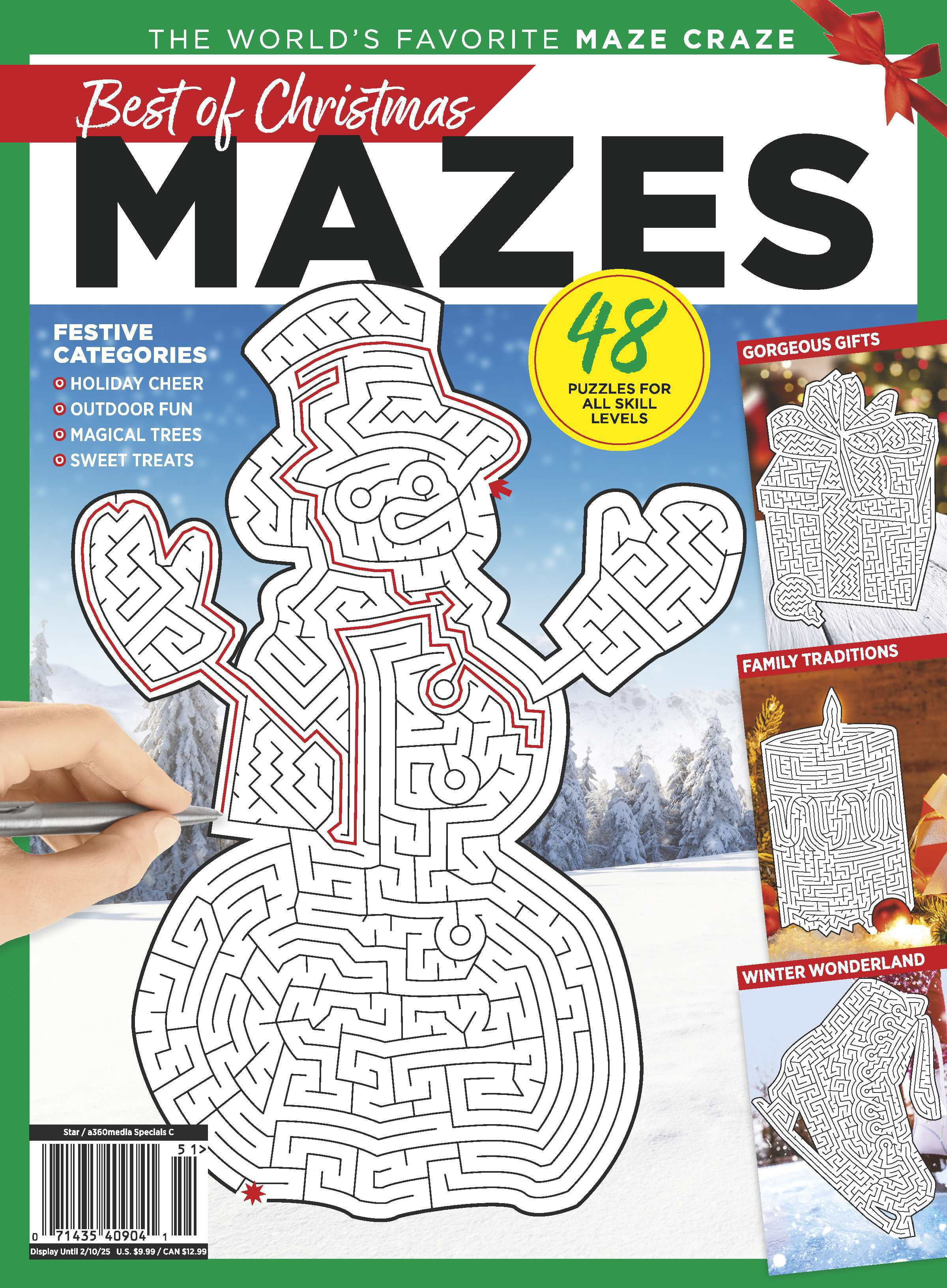 Christmas Mazes - 48 Puzzles For All Skill Levels, Family Fun, Festive ...