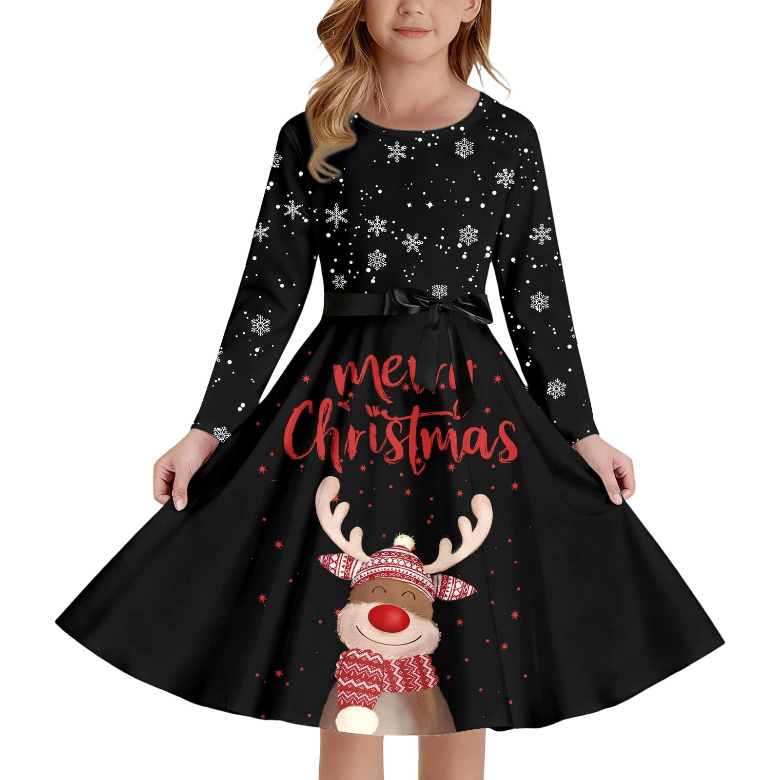 Christmas Medieval Long Sleeve Dress – Red/Green Print Tie-Up Party ...