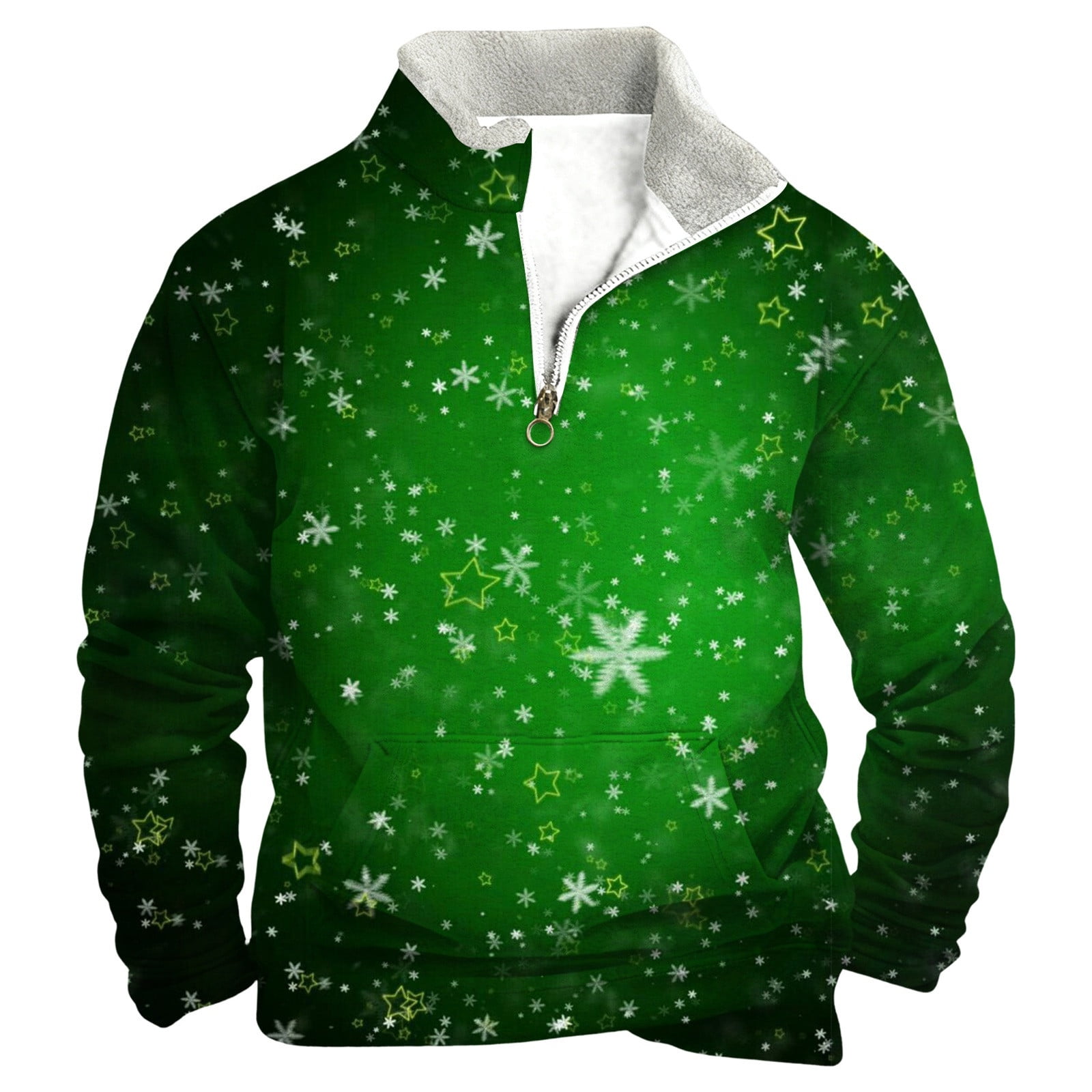 Christmas Mens Sweatshirts Half Zip Long Sleeve Crewneck Fleece ...