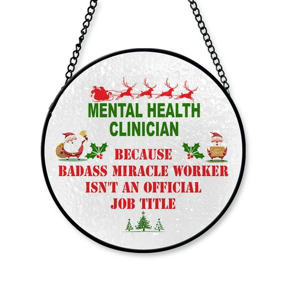 Christmas Mental Health Clinician Stained Glass Window Hanging 2025 ...