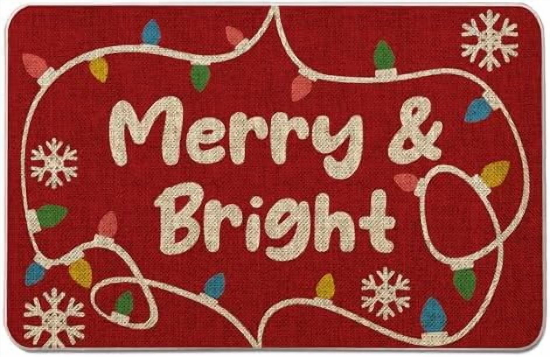 Christmas Merry and Bright Doormat Outdoor Rug Decorative Doormats ...