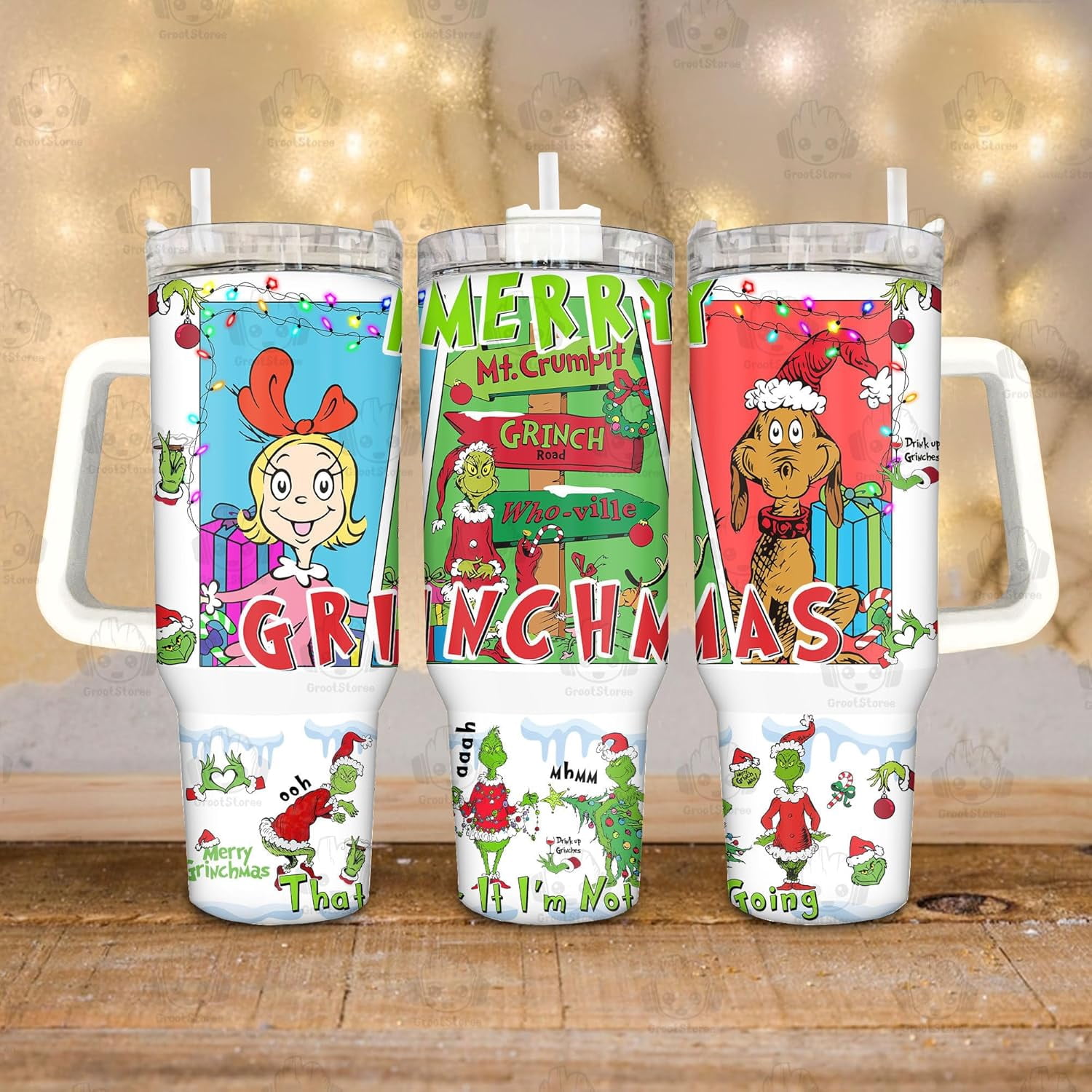 Christmas Merry Grinhmas Gift Grinh and Friends Dancing Stainless Steel ...