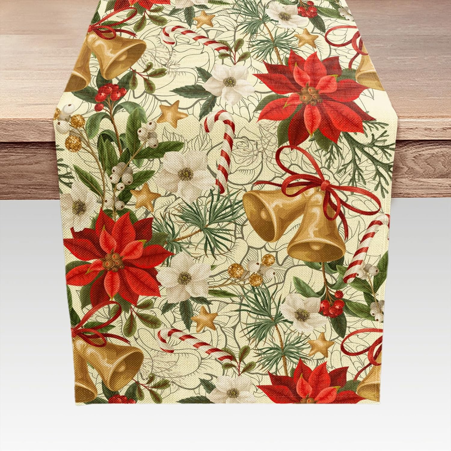Christmas Merry Xmas Table Runner, Seasonal Winter Holiday Kitchen ...