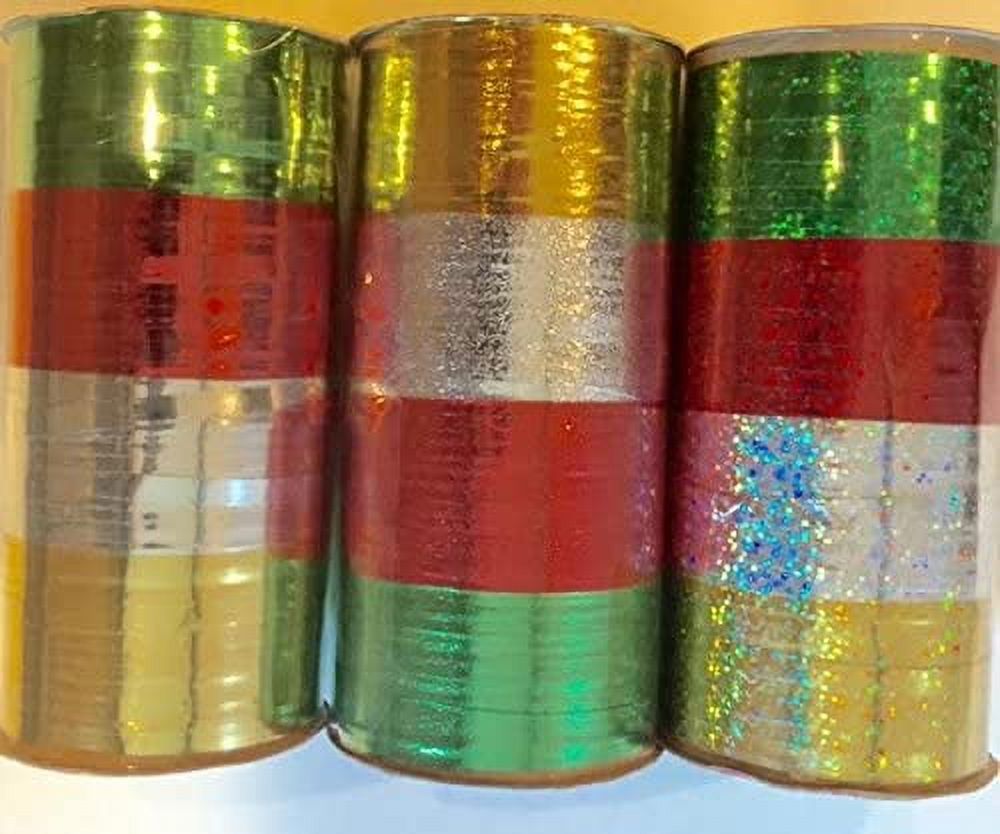 Christmas Metallic Curling Ribbon 3 PACK - Walmart.com
