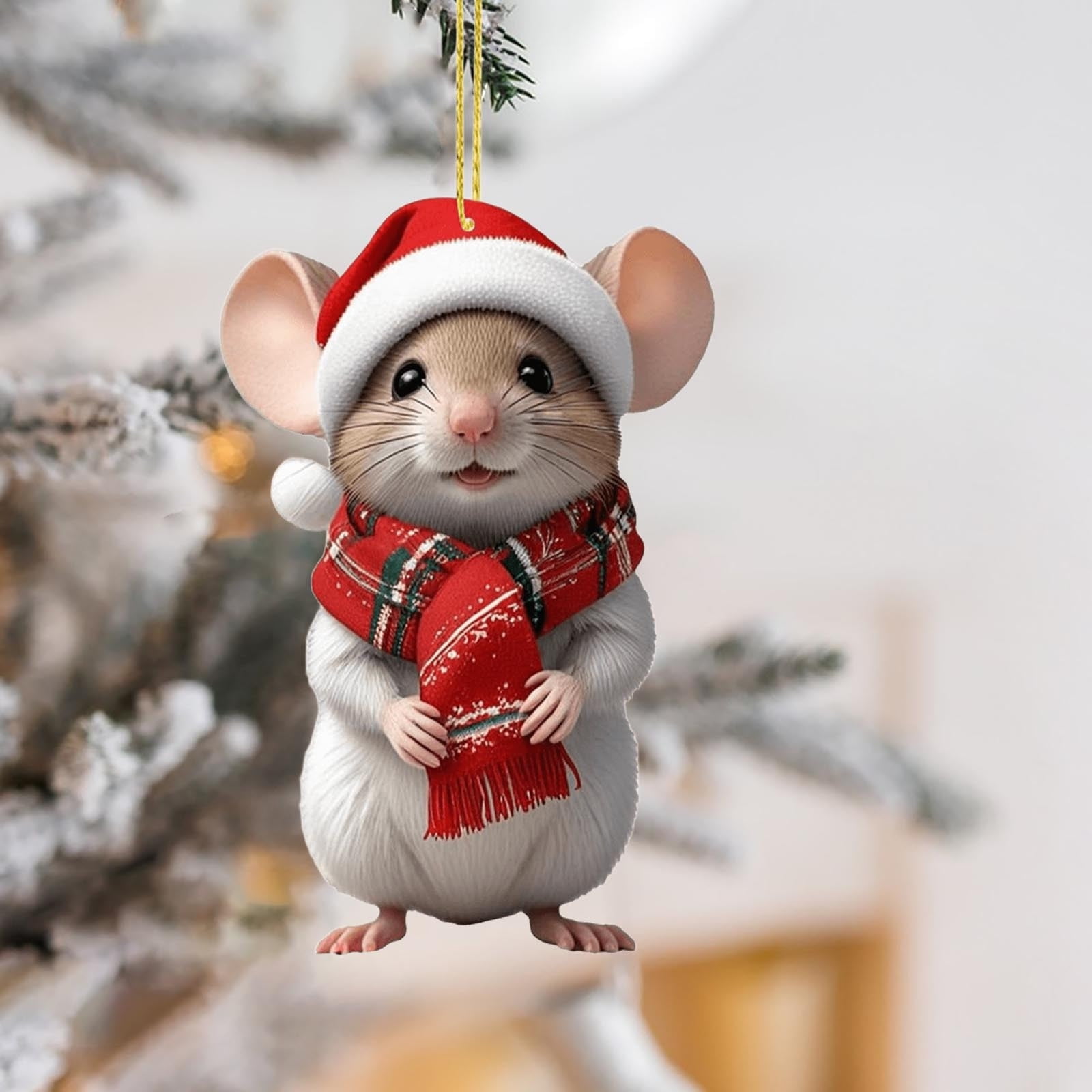 Christmas Mice Ornaments, Christmas Decorations Xmas Acrylic Mouse ...
