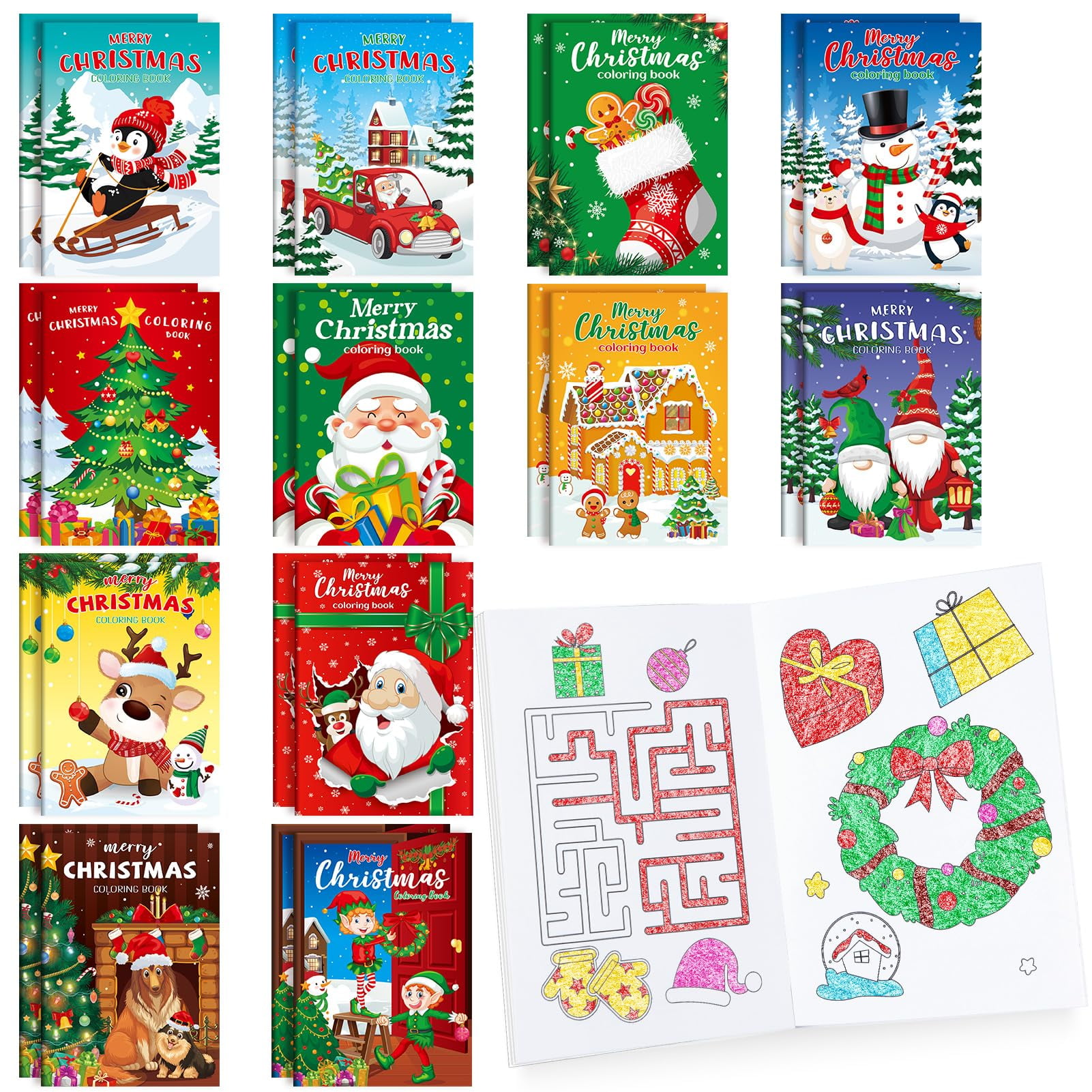 Christmas Mini Coloring Activity Books For Kids Christmas Party Favors ...
