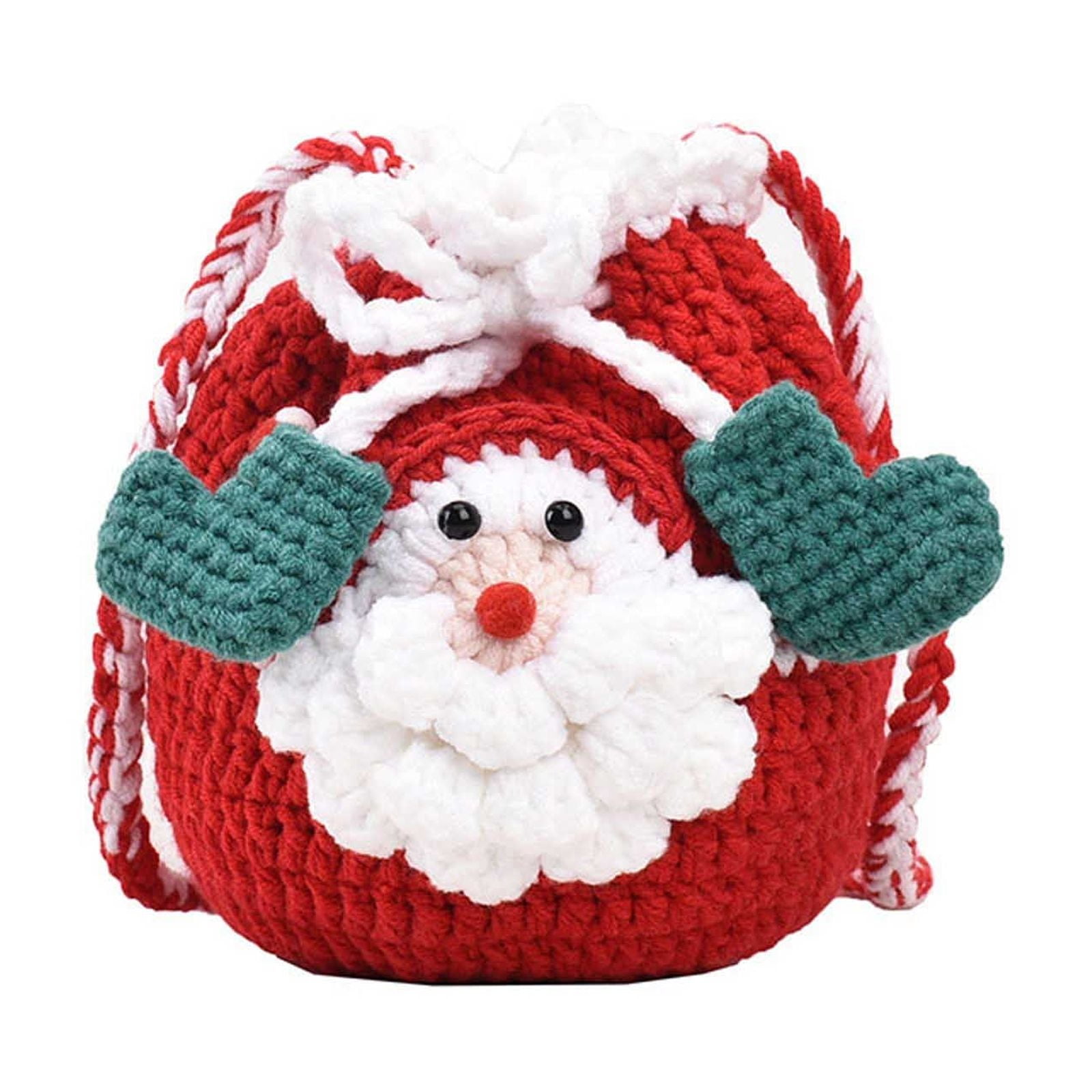 Christmas Mini Crochet Messenger Bag Adorable Cartoon Santa Tote For ...