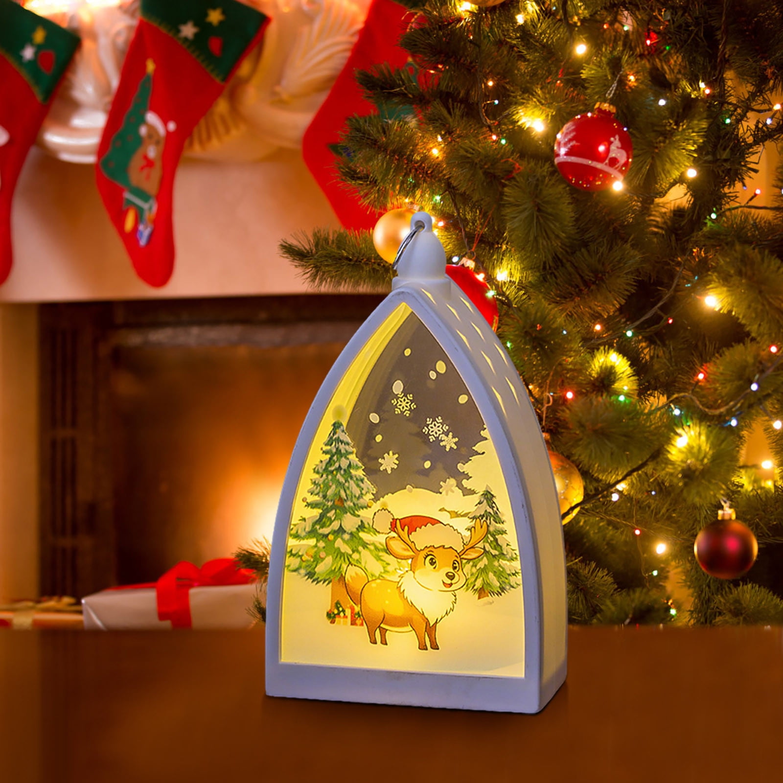 Taicans Christmas Mini LED Lanterns with Santa Snowman Reindeer,Hanging ...