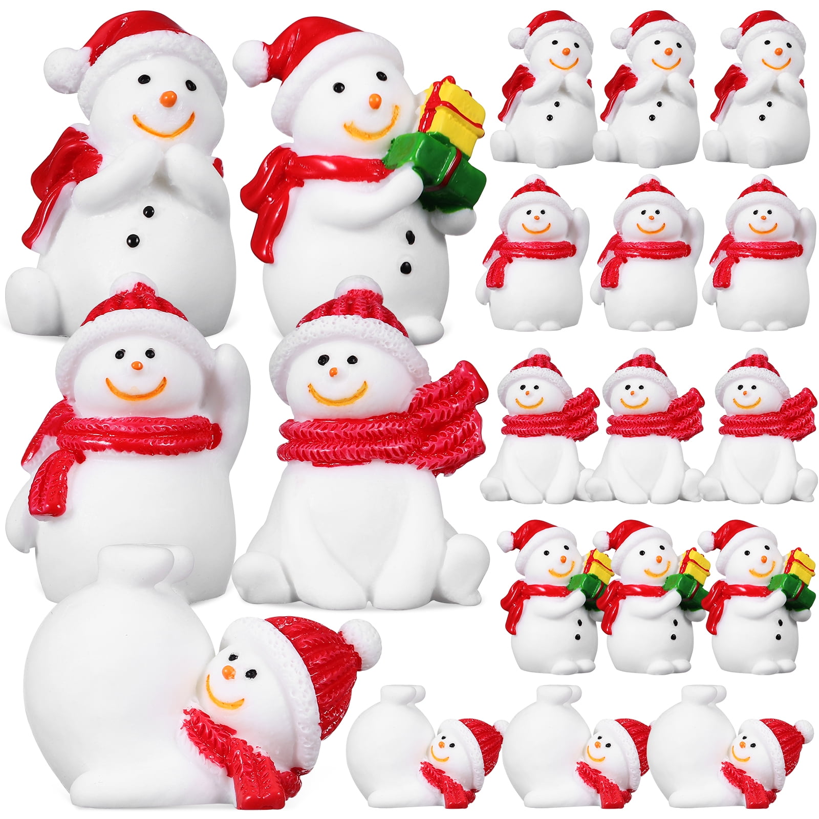 Christmas Mini Ornaments 20 Pcs Snowman Baubles Trinkets Globe Tree for ...