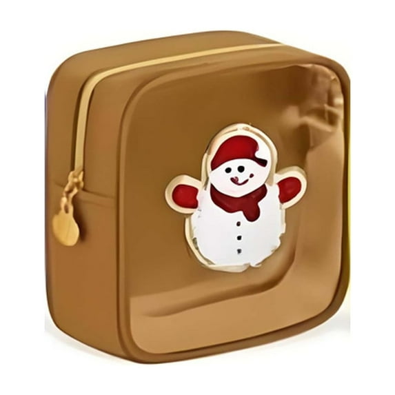 Christmas Mini Zippered Pouch,Christmas Preppy Patch Makeup Bags, Clear ...