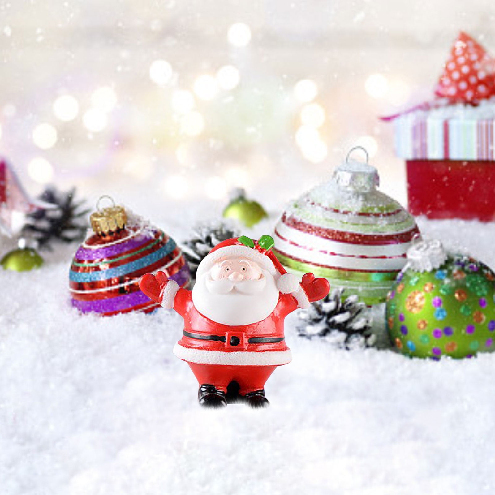 Christmas Miniature Figurines, Mini Resin Santa Decoration Christmas ...