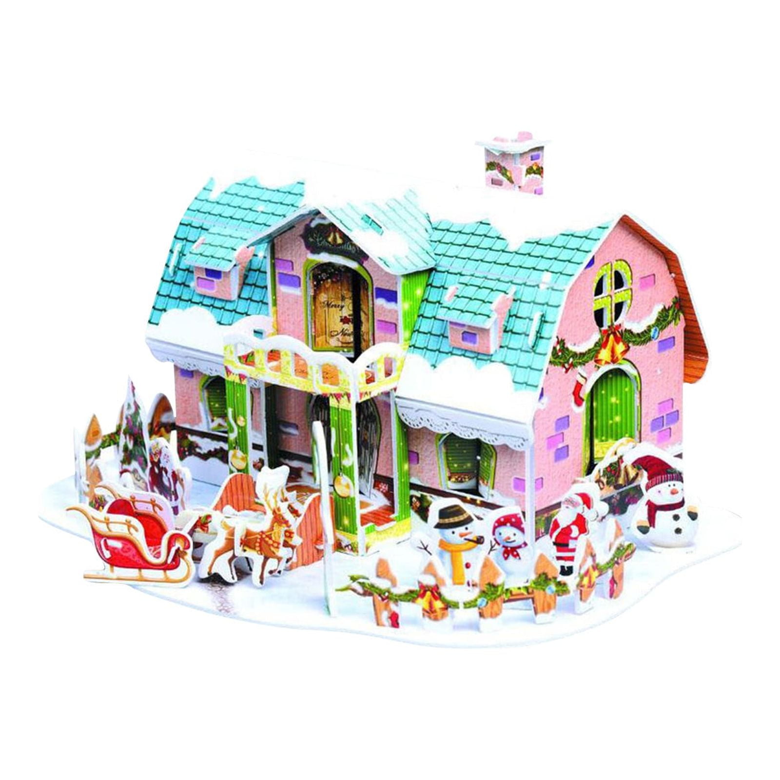 Christmas Miniature House Kit, 3D Puzzle for Kids, 3D Christmas House ...