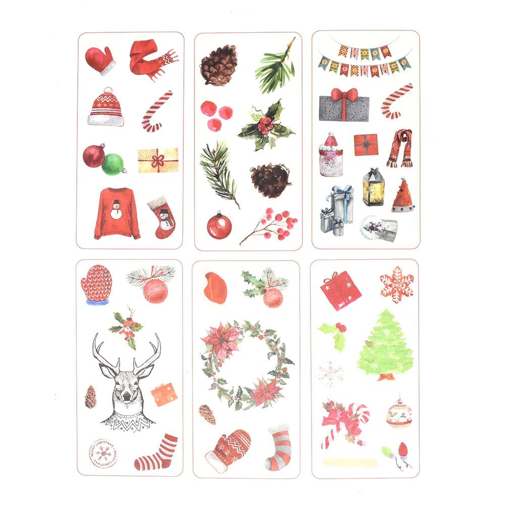 Christmas Mitten and Decoration Holiday Stickers, Red, 6-Sheets ...