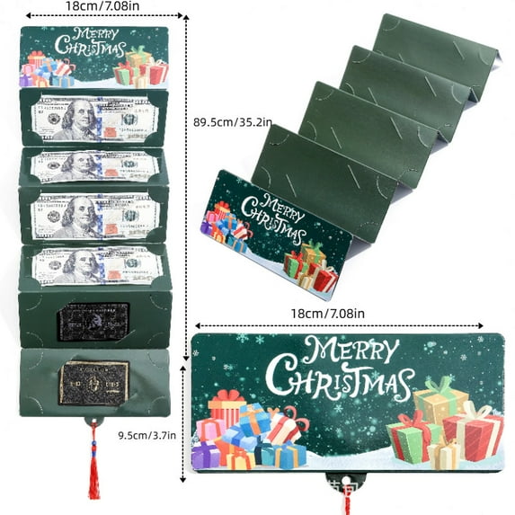 Christmas Money Envelope with 10 Cash & 10 Card Slots - Reusable ...