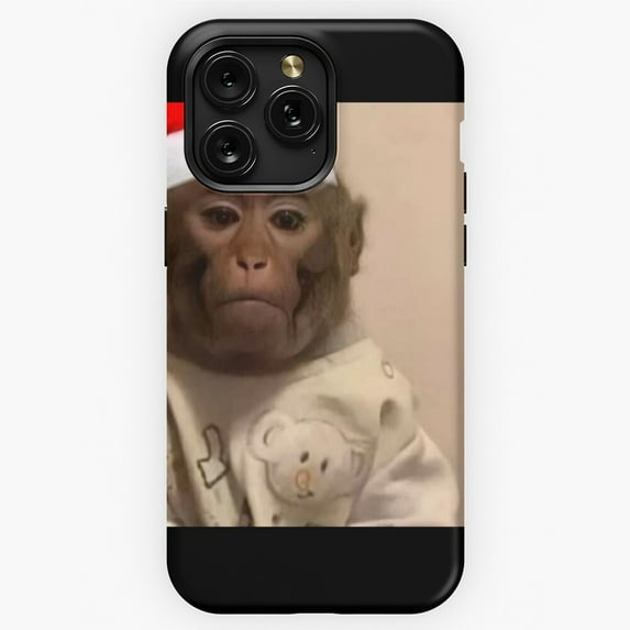 Christmas Monkey Meme Funny Festive Design iPhone Case 17 16 15 14 13 ...