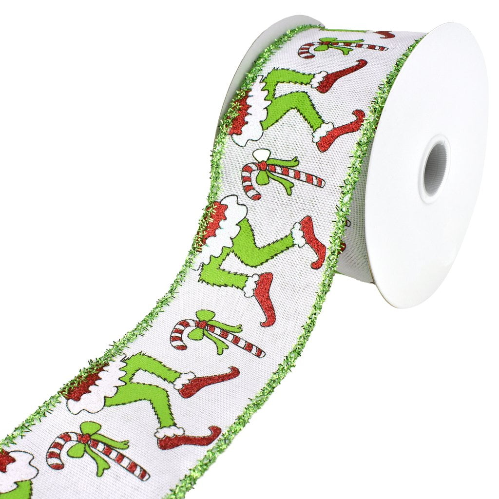 Walmart Christmas Gift Monster Legs Tinsel Wired Edge Ribbon, 2-1/2 ...