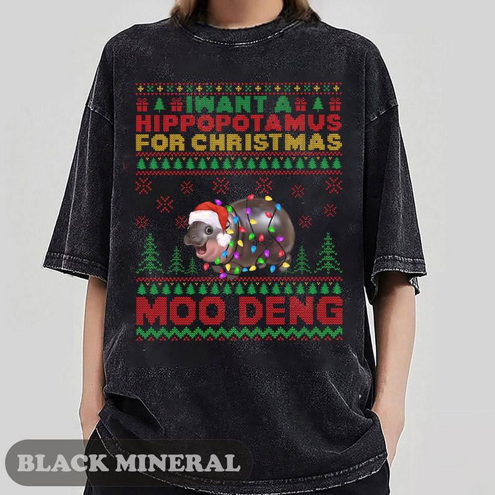 Christmas Moo Deng . I Want A Hippopotamus For Christmas . Hippo Ugly ...