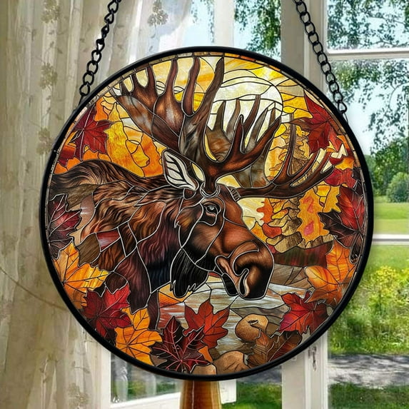 Christmas Moose Chirstmas Suncatchers for Windows, Ornament Window ...