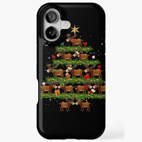 Christmas Moose Tree Lights Matching Family Pajama Case with iPhone 17 ...