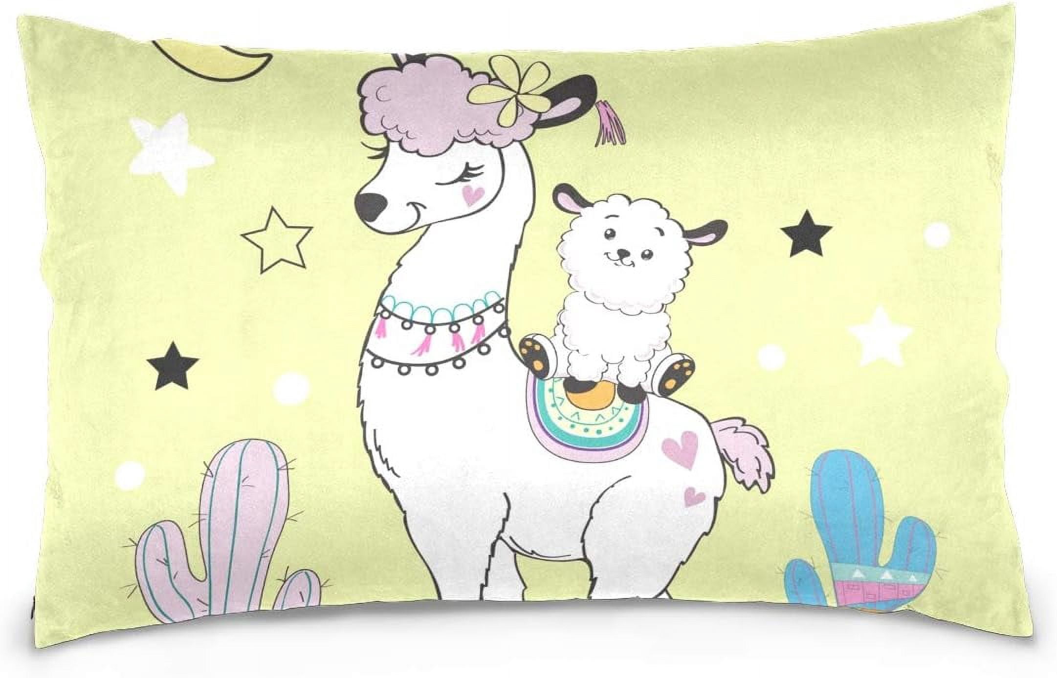 Christmas Mother Lama with Child Velvet Oblong Lumbar Plush Throw ...