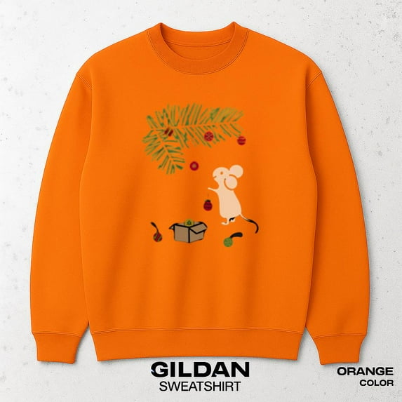 Christmas Mouse Cute Holiday Winter Festive Retro Fun Animal Art ...