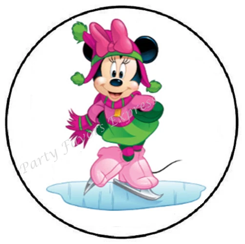 Christmas Mouse Ice Skating Winter Stickers Party Favors Phone Decal ...