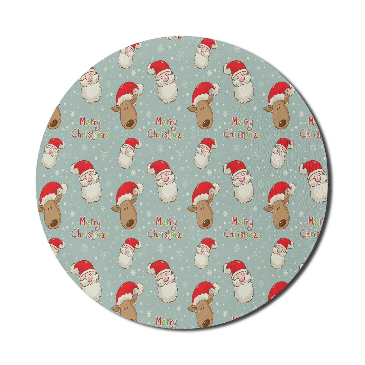 Christmas Mouse Pad for Computers, Santa Claus and His Deer Celebrating ...