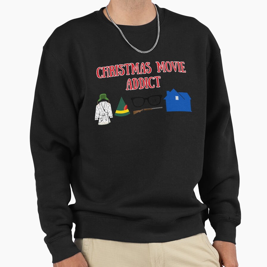 Christmas Movie Addict Retro Vintage Funny Graphic Aesthetic Holiday ...