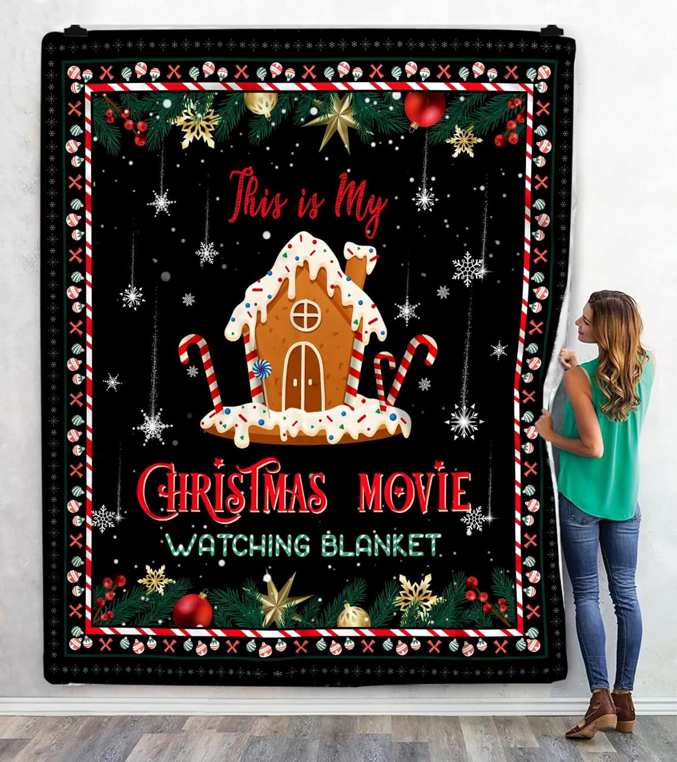 This is My Christmas Movie Watching Blanket, Reindeer Santa Claus Xmas ...