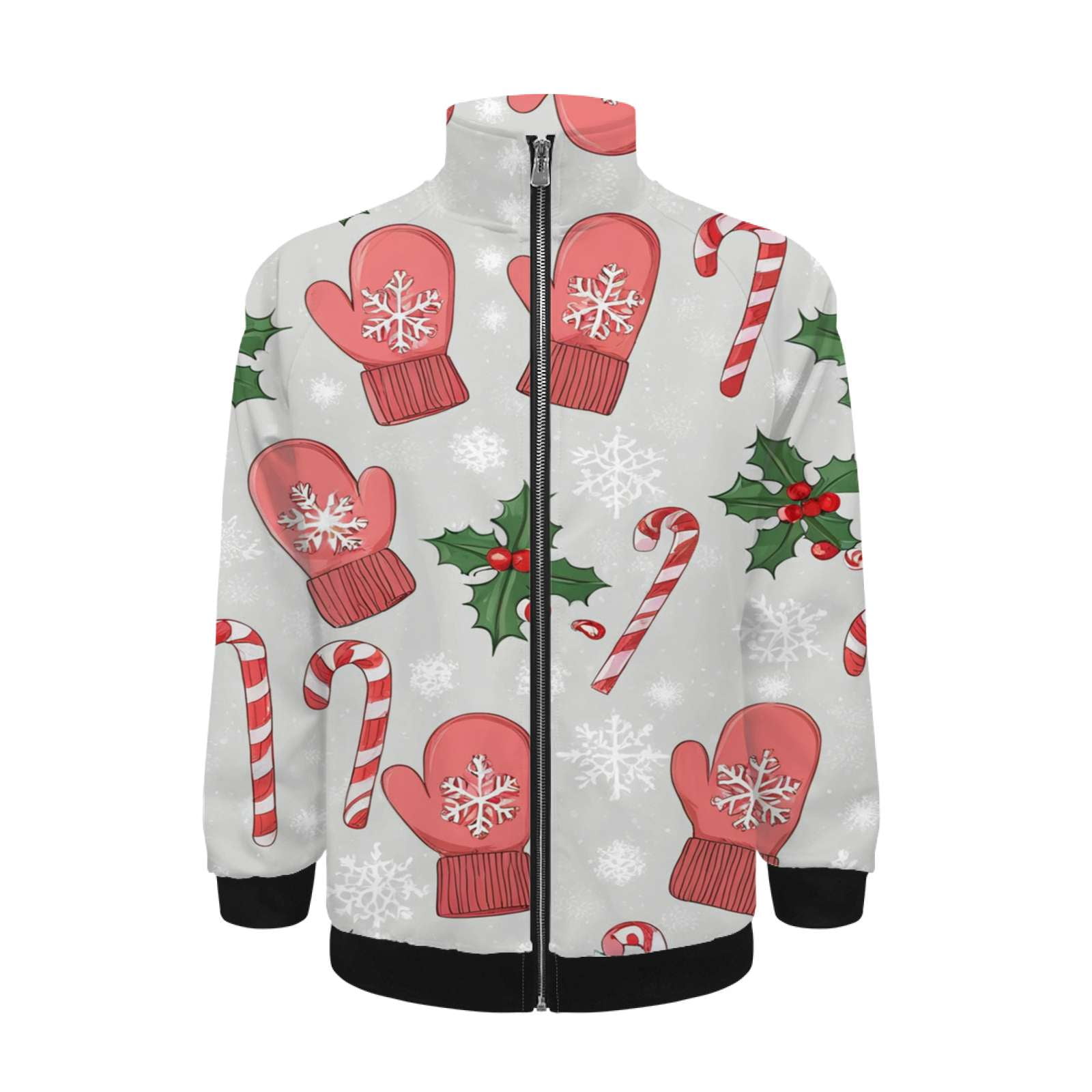 Christmas Mug & Candy Cane Pattern Jacket Men's Street Cool Long ...