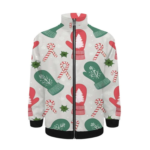 Christmas Mug & Candy Cane Pattern Jacket Men's Street Cool Long ...