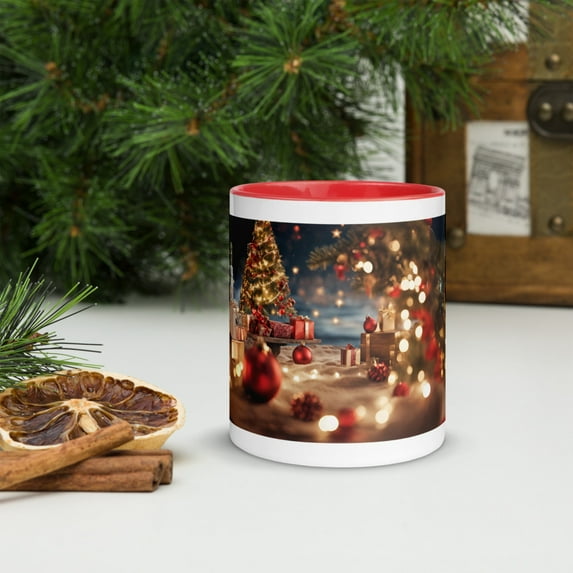 Christmas Mug with Color Inside - 11 Ounces (Red) - Walmart.com