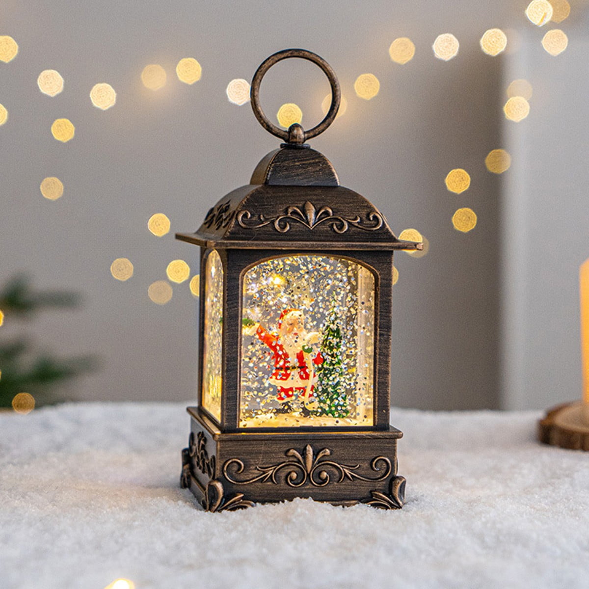 Christmas Music Box, Christmas Oil Lamp, Drifting Snow Music Box with ...