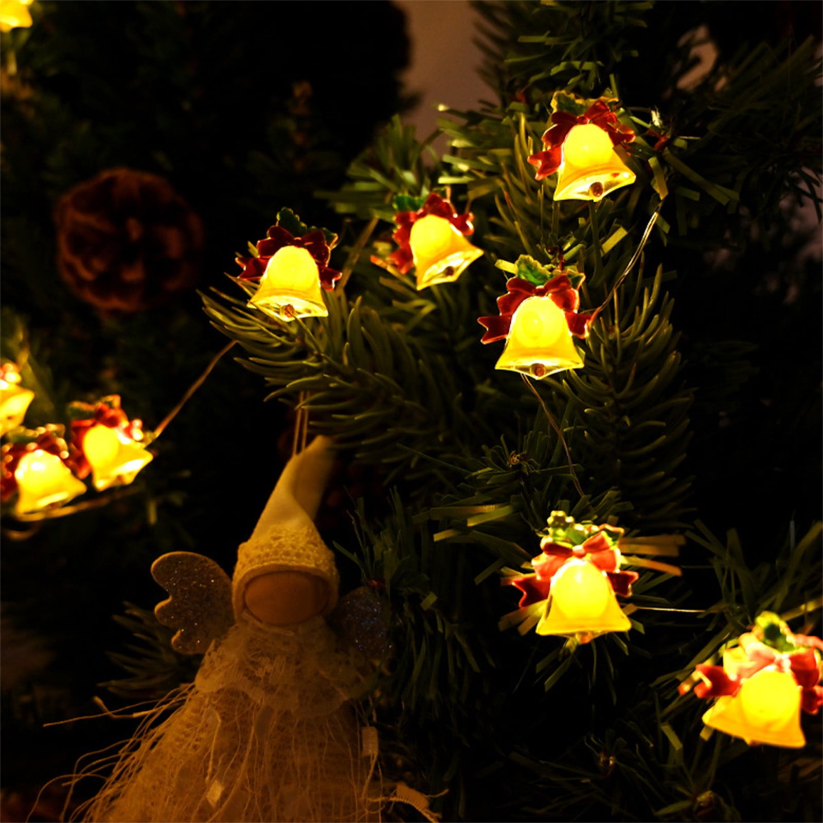 Christmas Musical Bell String Lights, 16.4FT 50 LED String Lights with ...