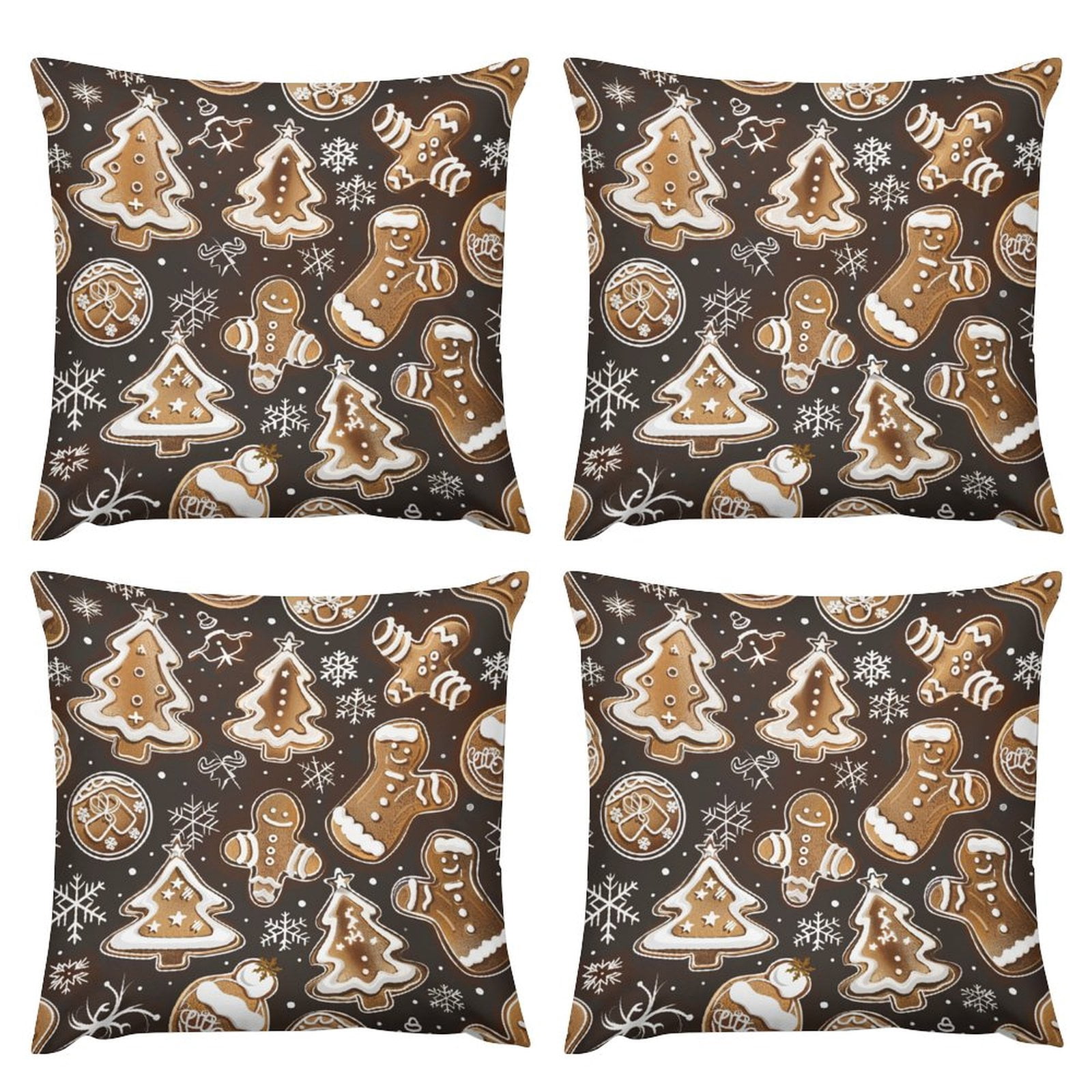 Christmas My Favorite Gingerbread Cookies 4 Pcs Cushion Covers Sofa ...