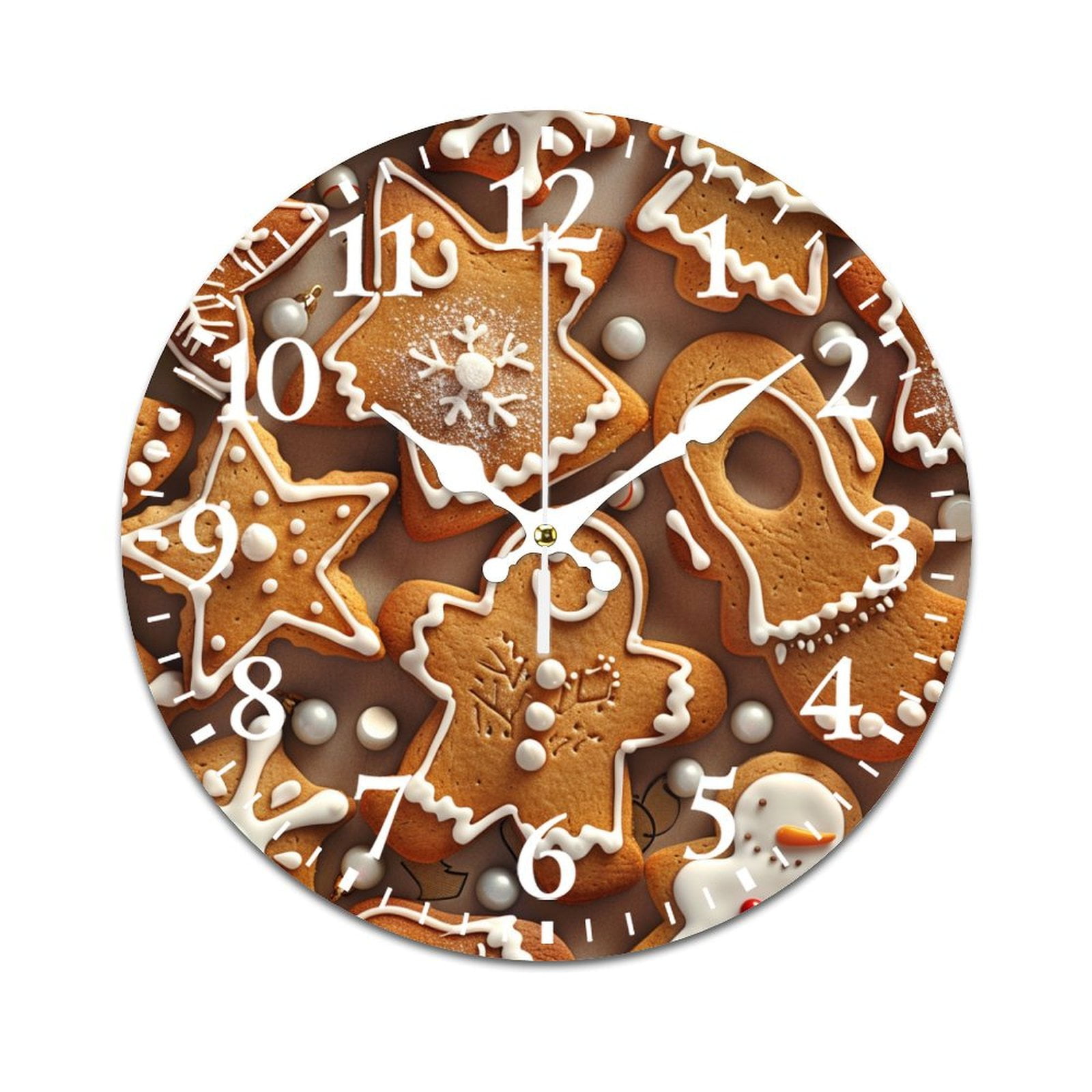 Christmas My Favorite Gingerbread Cookies Wall Clock Modern Design Clocks Wall Hanging Home ...