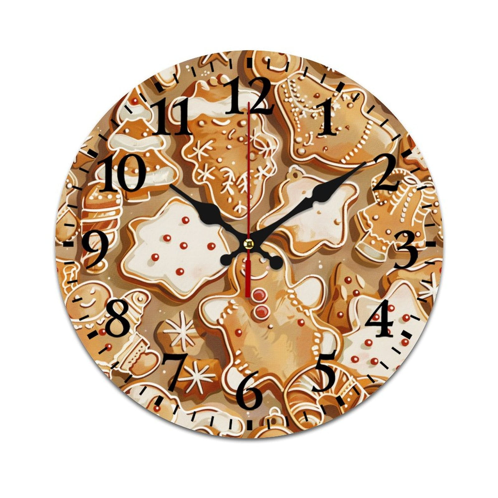 Christmas My Favorite Gingerbread Cookies Wall Clock Modern Design Clocks Wall Hanging Home ...