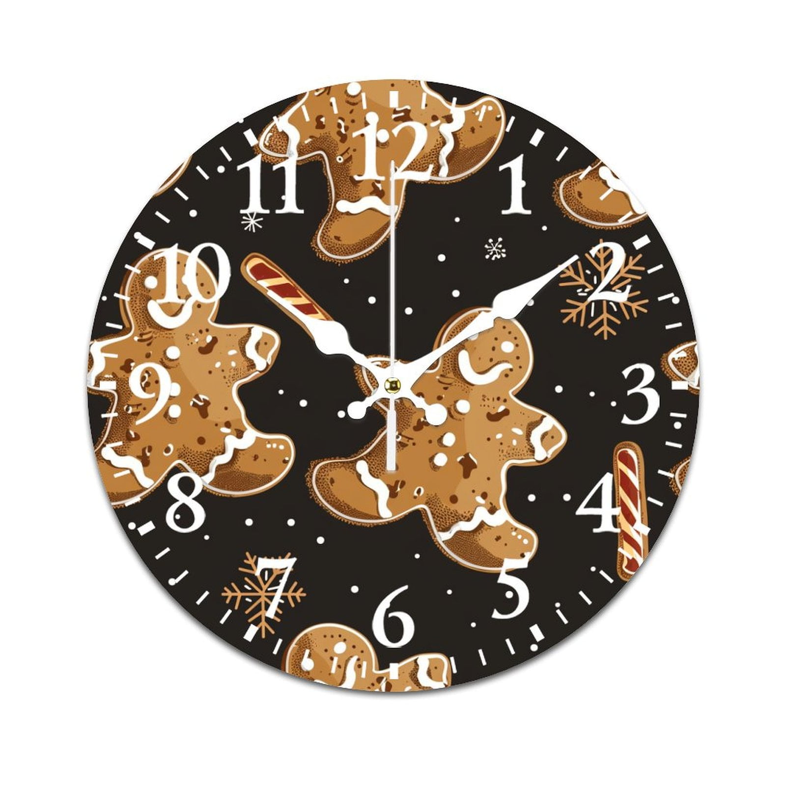 Christmas My Favorite Gingerbread Cookies Wall Clock Modern Design Clocks Wall Hanging Home ...