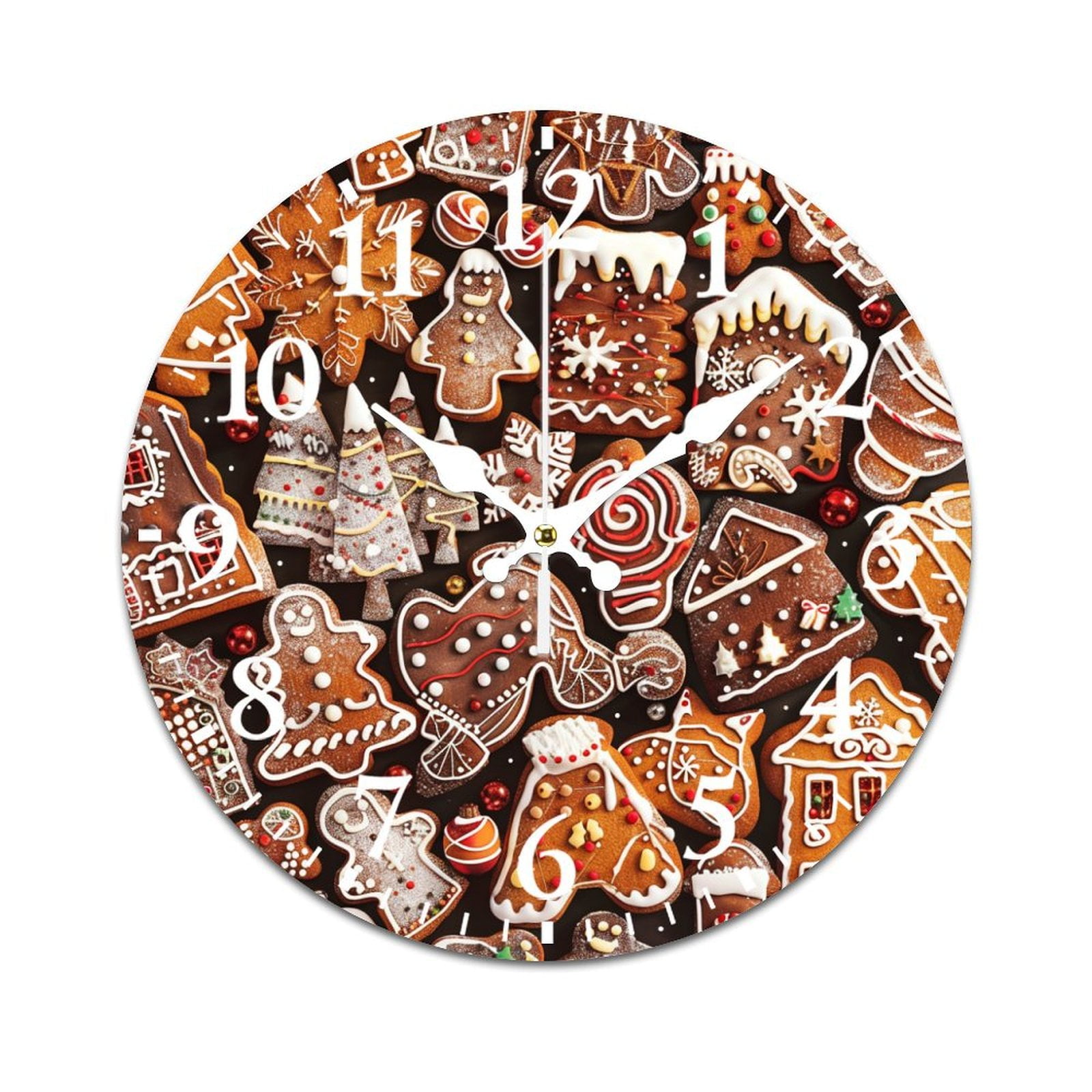 Christmas My Favorite Gingerbread Cookies Wall Clock Modern Design Clocks Wall Hanging Home ...