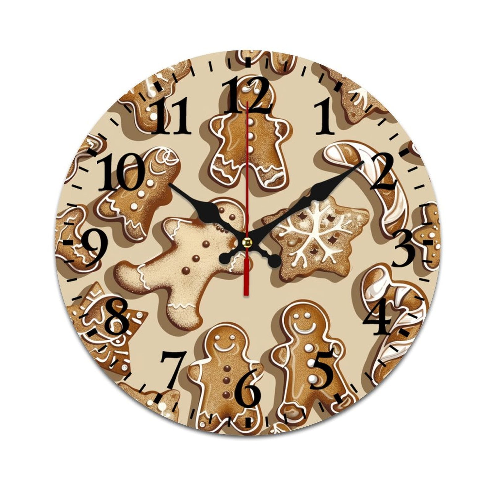 Christmas My Favorite Gingerbread Cookies Wall Clock Modern Design Clocks Wall Hanging Home ...