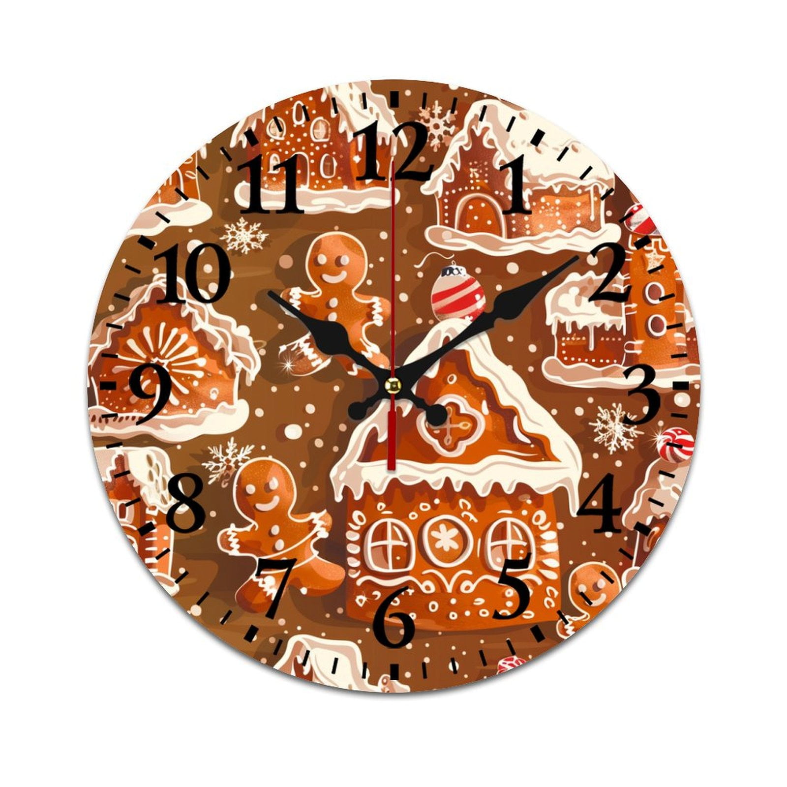 Christmas My Favorite Gingerbread Cookies Wall Clock Modern Design Clocks Wall Hanging Home ...