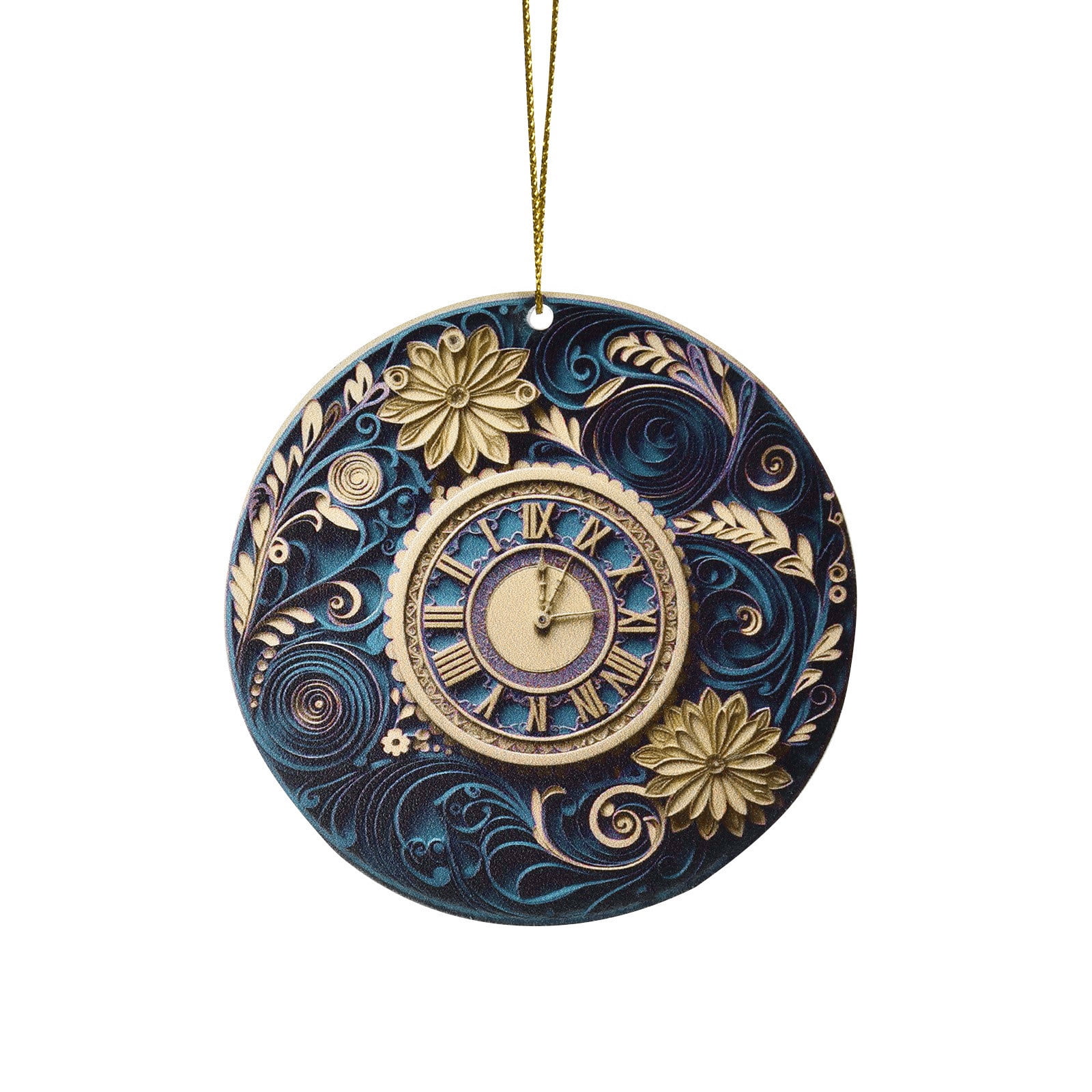 Christmas Mysterious Navy Blue And Gold Craft Pendant Christmas Acrylic ...
