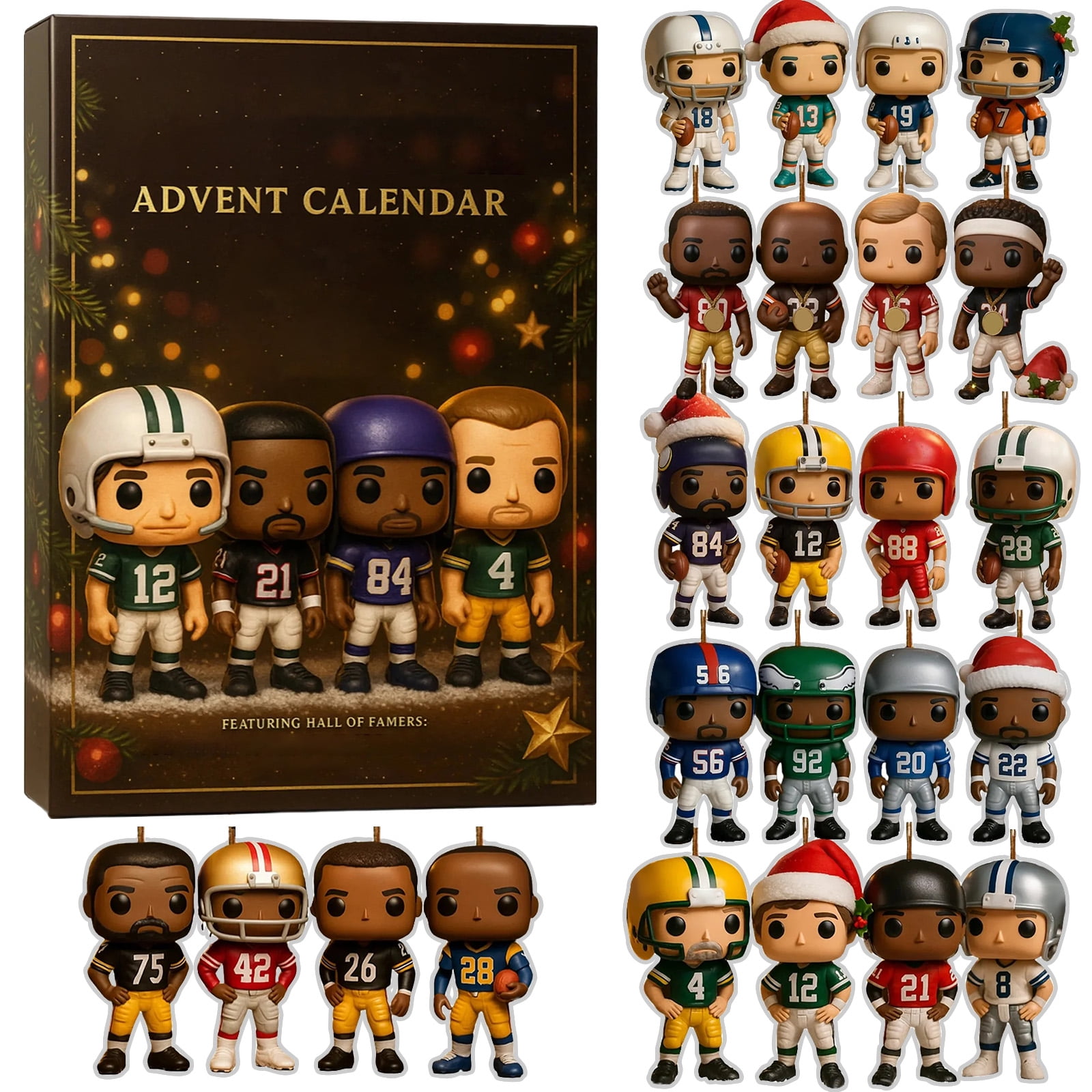 Christmas NFL FEATURING HALL OF FAMERS Advent Calendar 24 Pairs Blind ...