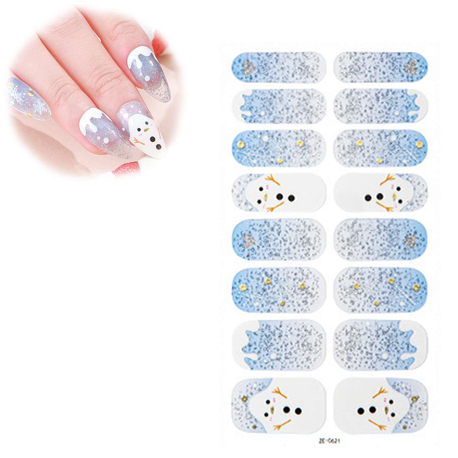 Christmas Nail Sticker,16 Count Self-Adhesive Fashion Nail Accessories ...