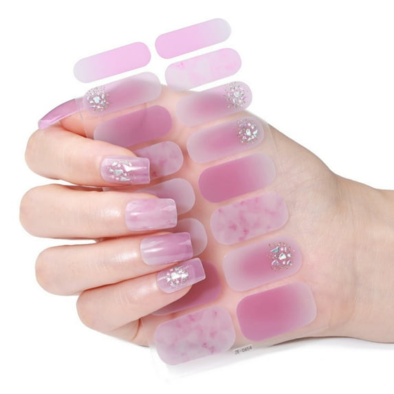 Christmas Nails Polish Strips Manicures Stickers Full Nails Wraps Gel ...