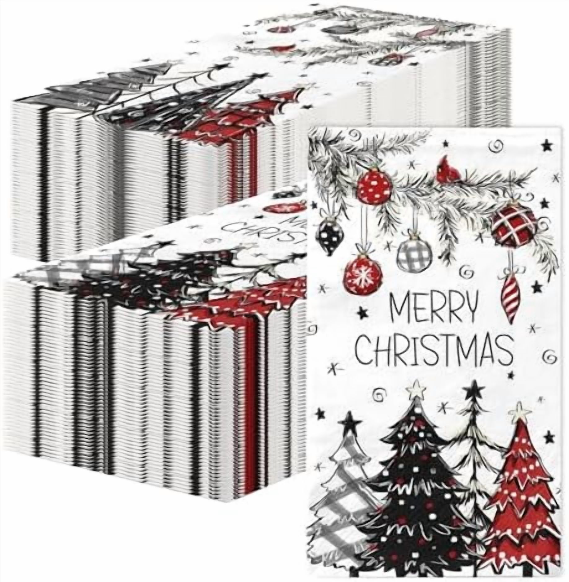 Christmas Napkins Paper,80pcs Christmas Guest Napkins Xmas Tree ...
