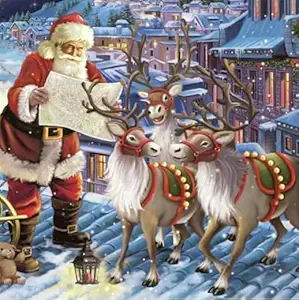 Christmas Napkins SANTA ON THE ROOF 40pcs Christmas Paper Luncheon ...