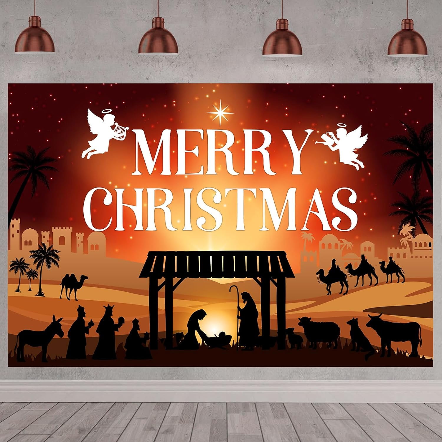 Christmas Nativity Door Banner Set, Merry Christmas Backdrop - Holy ...