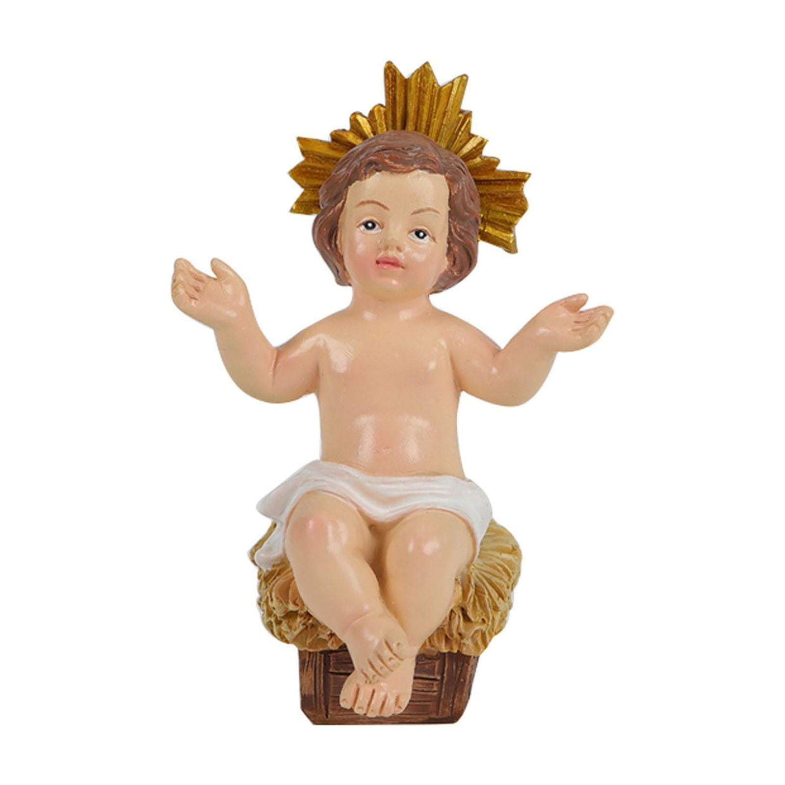 A Christmas Nativity Figure Resin Holy Infant Statue Light-Up Decor ...